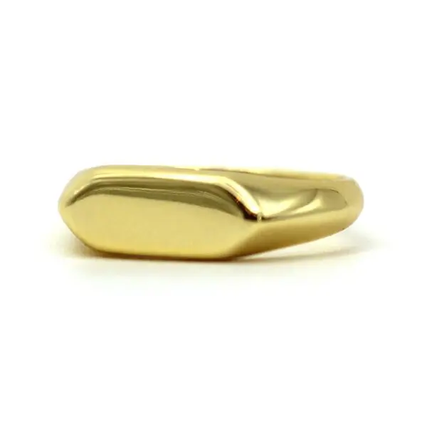 VICSTONENYC FINE JEWELRY Bold Bar Signet Ring - Gold