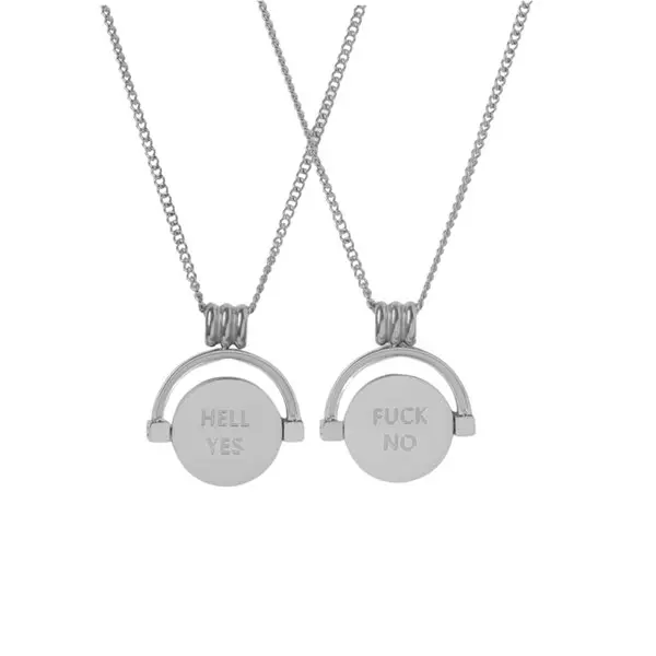 HOOPS + CHAINS LDN Mini Destiny Spinner Necklace - Silver