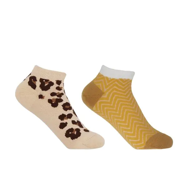 PEPER HAROW - MADE IN ENGLAND Trainer Socks Bundle By - Brown/yellow