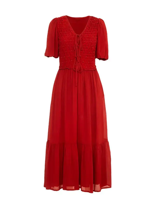 ROSE & NANCY Beaded Detail Maxi Dress