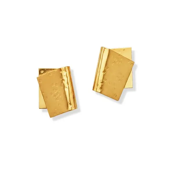 JAREDJAMIN Fold Over Post Earrings - Gold