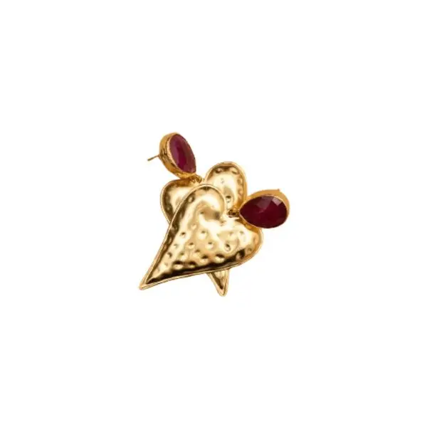 ROZ Dilara Heart Drop Earrings - Gold