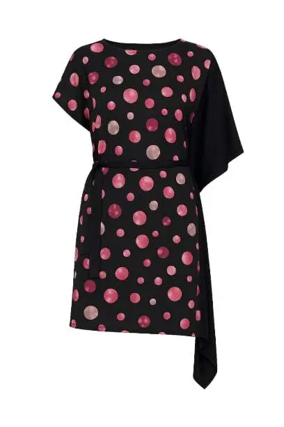 CONQUISTA Polka Dot Asymmetric Dress
