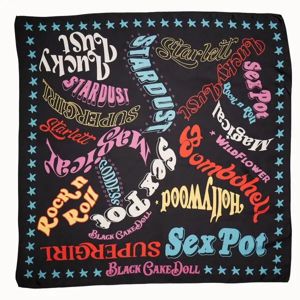 BLACK CAKE Say My Name Rock N' Roll Scarf Clothing - Black
