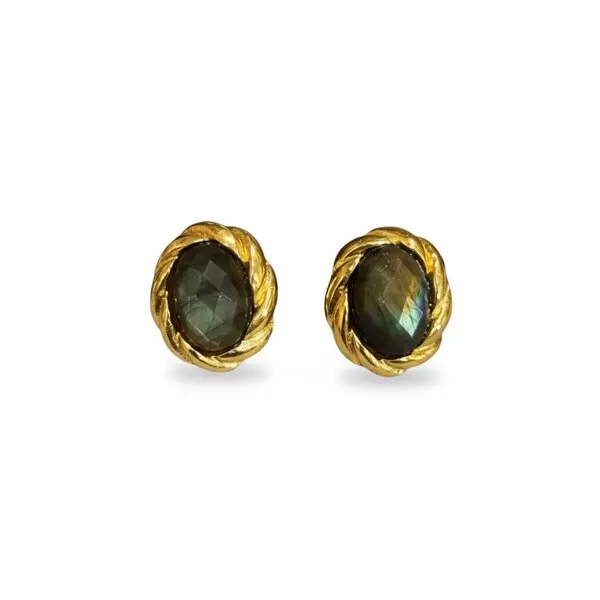 LA PLUIE JEWELLERY Lunae Noire Earrings - Gold