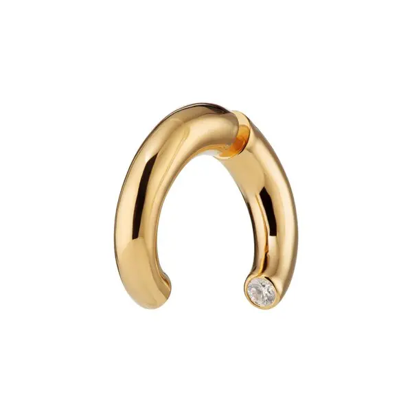 SCREAM PRETTY Sparkle Single Split Hoop Earring With Clear Stone - Gold