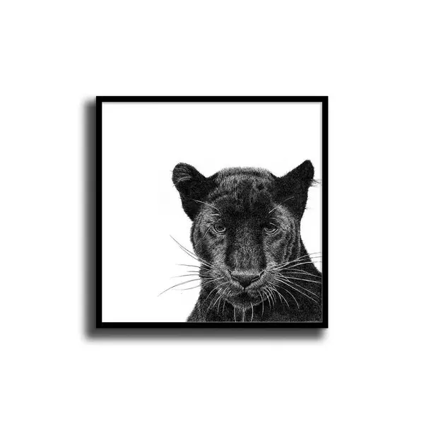 ABI OVERLAND JERSEY Peering Panther Art Print - Black