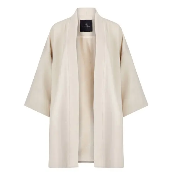 NIRAN Silvia Cream Wool Kimono Jacket