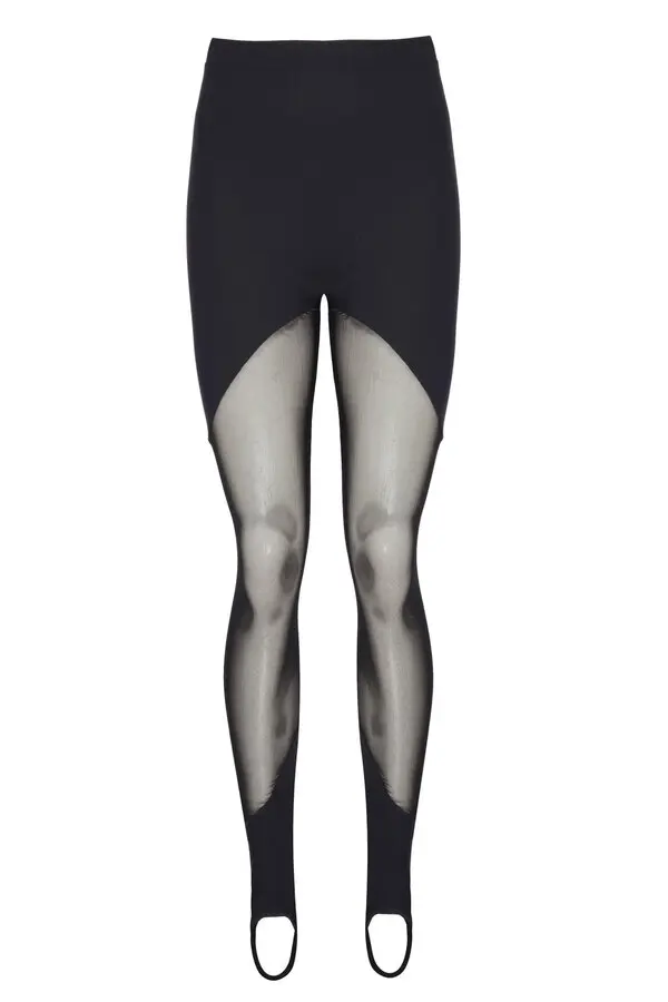 NO'DESIGN Asymmetric Cut Elastic Hem Navy Leggings