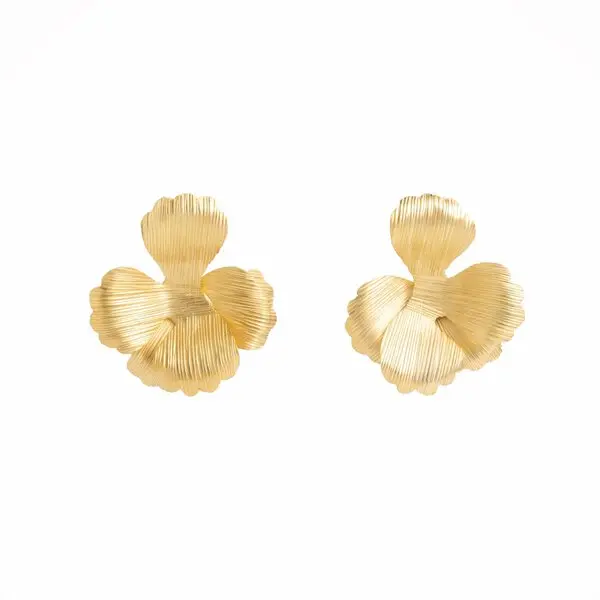 MERAKI BY RASHMI BAJAJ Petite Buttercup Textured Floral Stud Earrings - Gold