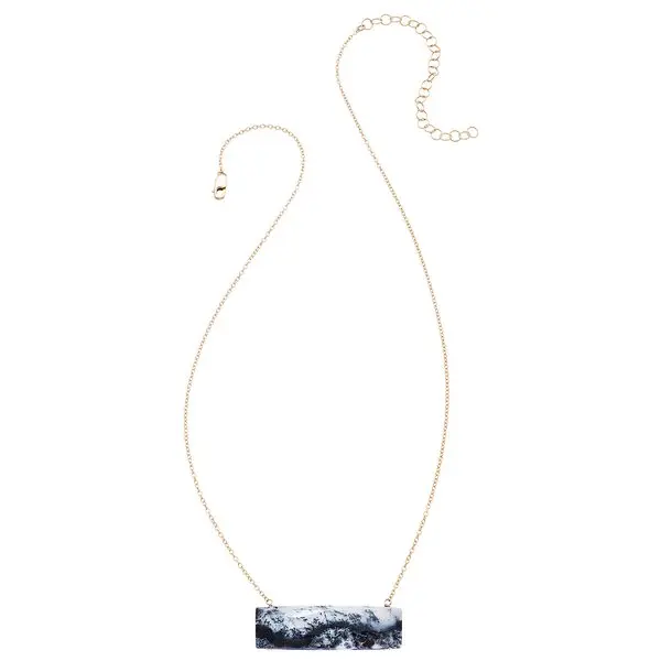 HEATHER HAWKINS Float Dendritic Opal Baguette Necklace - Yellow