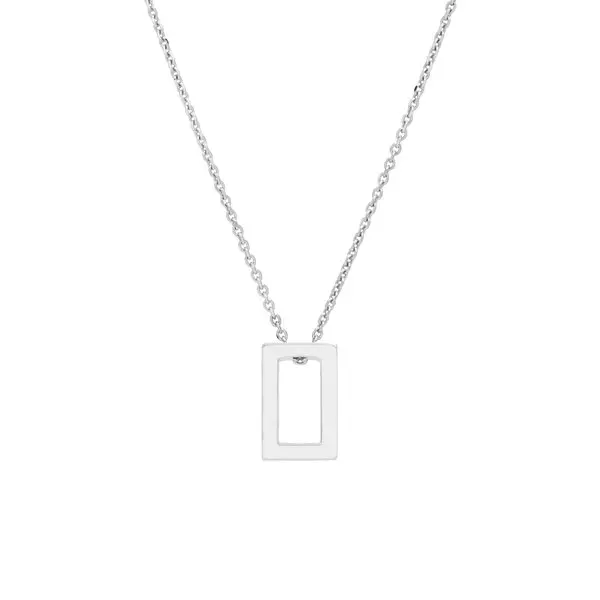 SHEIDA FARROKHI Rectangle Pendant Necklace - White/silver