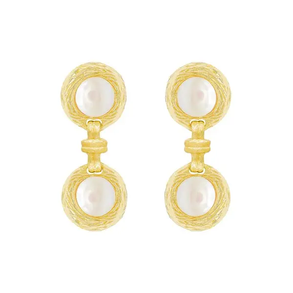 MARCIA MORAN Aral Pearl Earrings - Gold