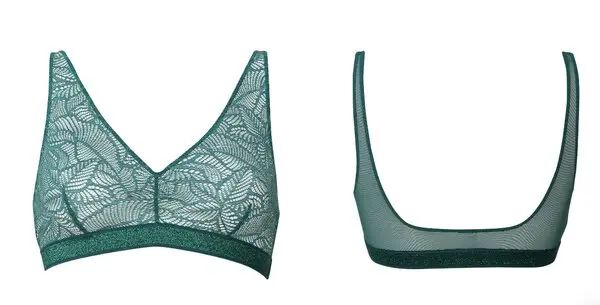 BOTT LINGERIE Soft Lace Bralette La Teuf Midnight - Green