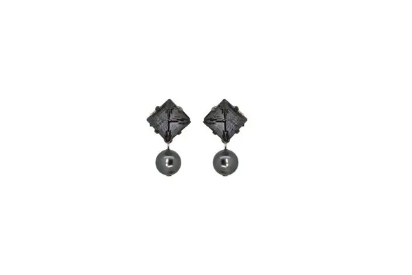 VICKISARGE Party Square Drop Earrings - Black/grey