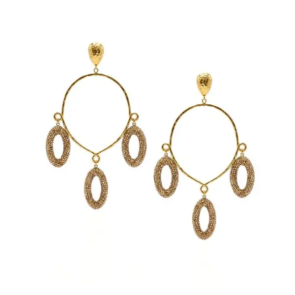 JAREDJAMIN Aurelia Crystal Chandelier Post Earrings - Gold