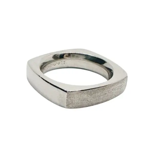 TG-JEWELLERY BY TAMARA GERVASIO Platinum Solid Square Band Ring - Silver