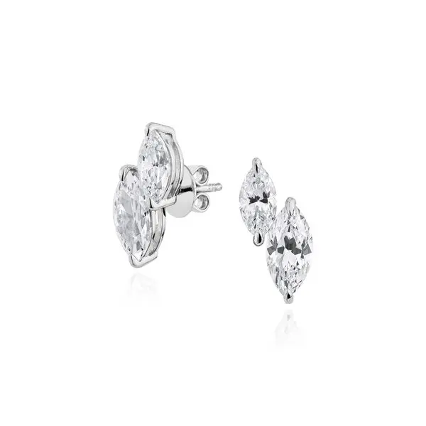 SALLY SKOUFIS Renaissance Stud Earrings - Silver/white