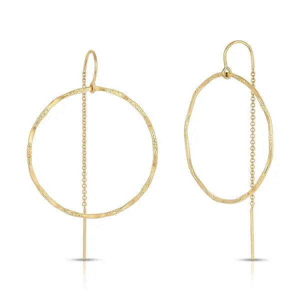 HEATHER HAWKINS Filigree Hoop Threader Earrings - Gold
