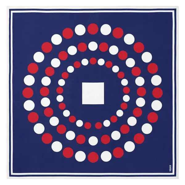 SQUAÏR Silk Satin Scarf - Blue/red