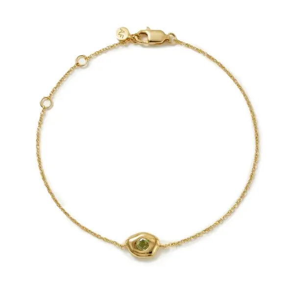 ARCTIC FOX & CO. August Birthstone Bracelet - Gold/green