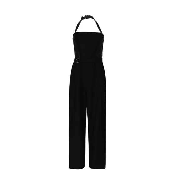 CIRCULAR PATH Adjustable Wide-leg Jumpsuit - Black