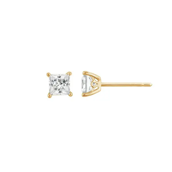 KIERA Lab-grown Diamond Solitaire Stud Earrings - Yellow