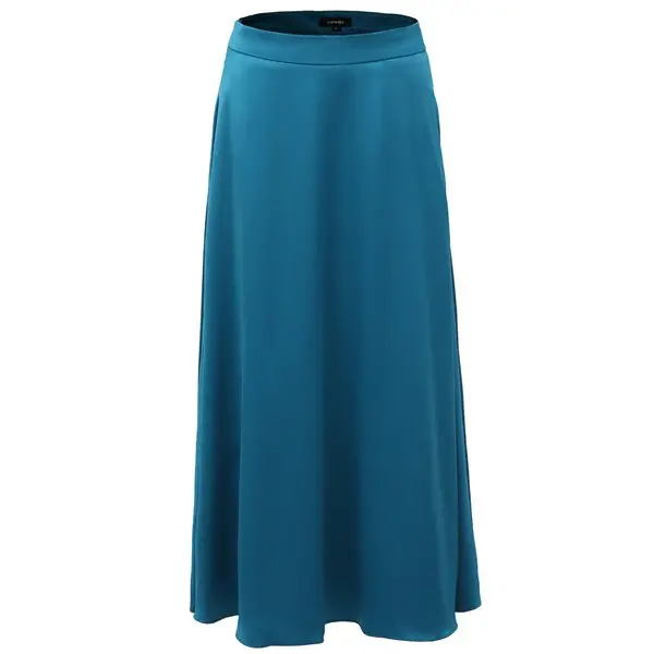 SMART AND JOY Flared Midi Satin Skirt