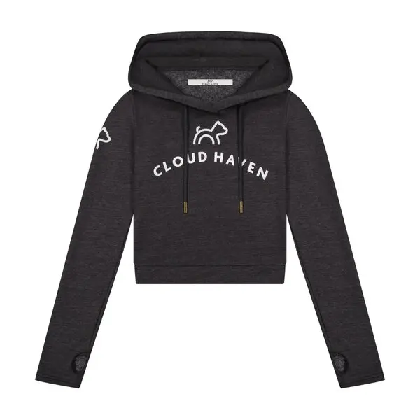 CLOUD HAVEN Cozy Crop Logo Hoodie