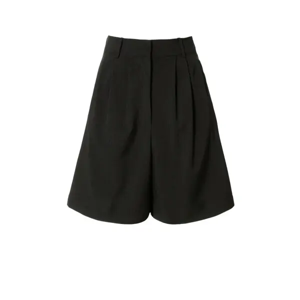 AGGI BY HALEWSKI Wide Leg Bermuda Shorts - Black