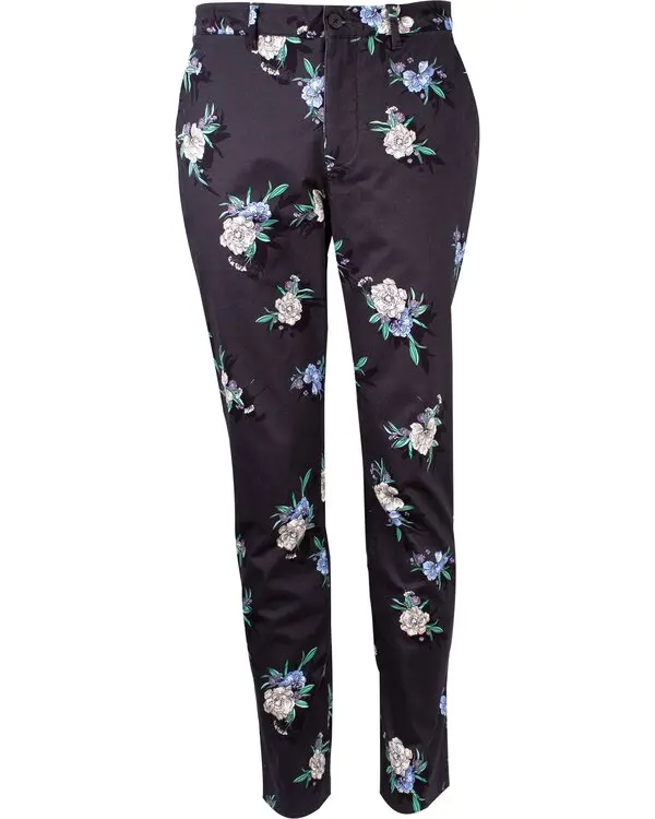 LORDS OF HARLECH Jack Oxford Flowers Pant - Black