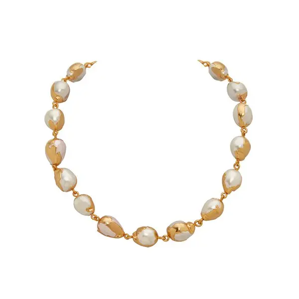 DHWANI BANSAL Luna Baroque Pearl Necklace - Gold