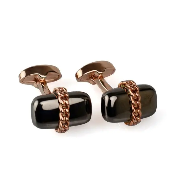 DAVID WEJ Chained Capsule Cufflinks - Rose Gold
