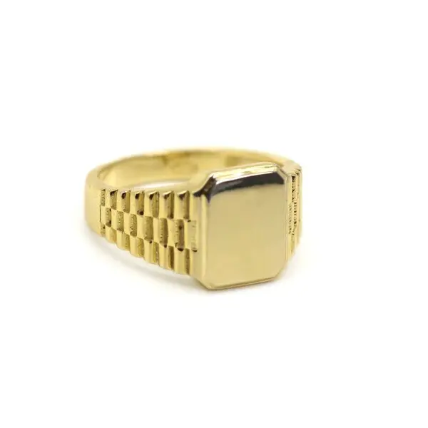 VICSTONENYC FINE JEWELRY Square Signet Ring Gold Vermeil - Yellow