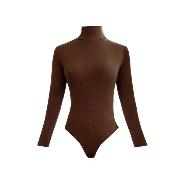 ATS THE LABEL Highneck Bodysuit - Brown