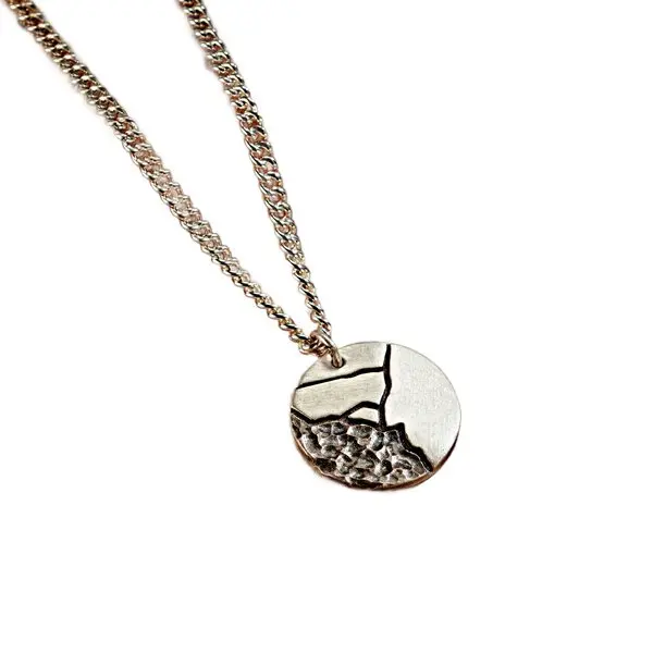 POSH TOTTY DESIGNS Strata Kintsugi Disc Necklace - Silver