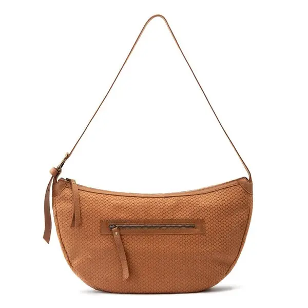 JUAN-JO Half Moon Snake Embossed Leather Bag