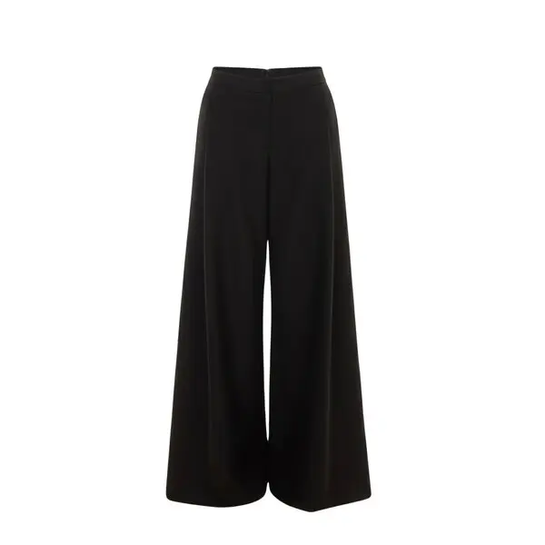 SAZHA High-waisted Wide-leg Pleated Trousers