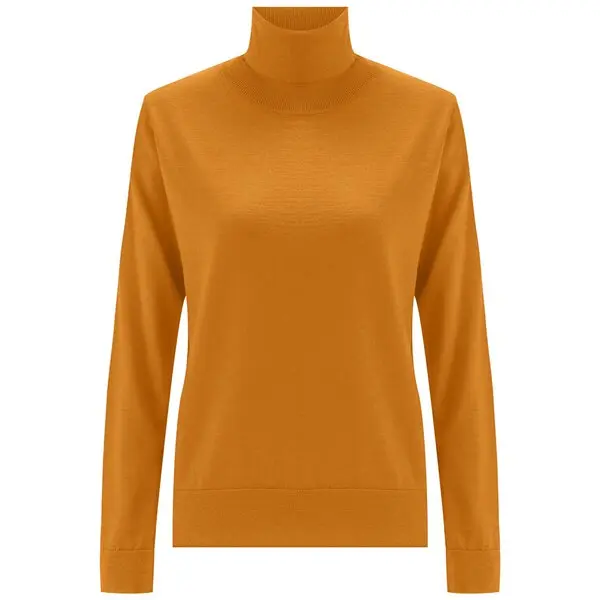 PERALUNA Valeria Fine Knit Turtleneck Pullover - Orange