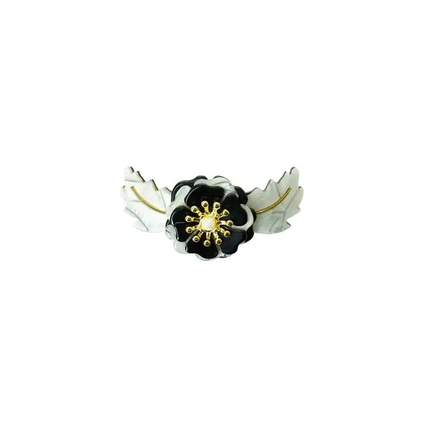 GISSA BICALHO Handmade Camelia Hair Clip - Black