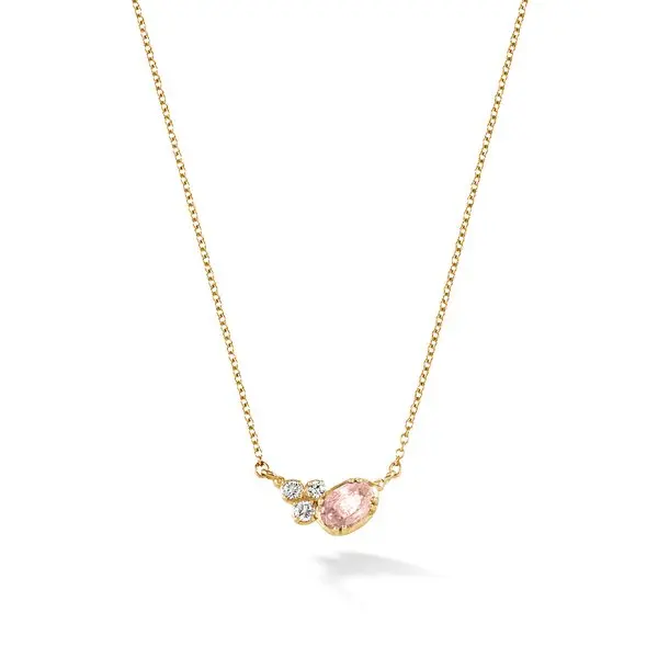 DOWER & HALL Fine Yellow Stargazer Oval Morganite Pendant Necklace - Gold