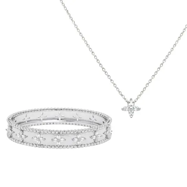 UCHI & SOTO Kinmokusei Bead Bangle And Necklace Set - Silver