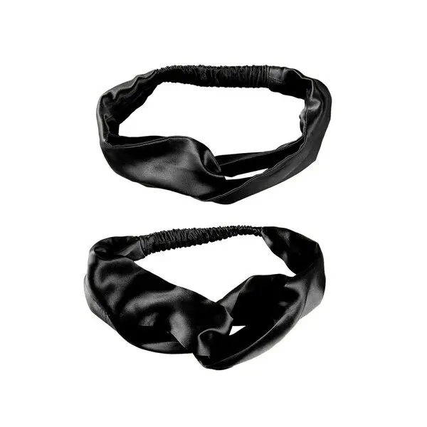 SOFT STROKES SILK Pure Mulberry Silk Turban Headband Set - Black