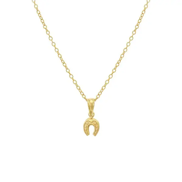 GOLD & HONEY Petite Horseshoe Pendant Necklace - Gold