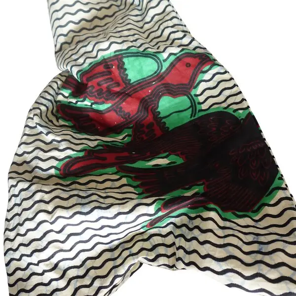 ROMER MILLINERY Twisturban In Batik And Bird Print - Blue/green