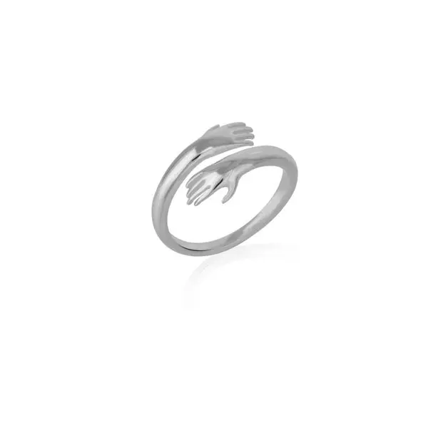 SPERO LONDON Hug Ring With Hands Sterling - Silver