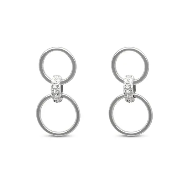 CLEMENCE WREN Circle Drop Earrings - Silver