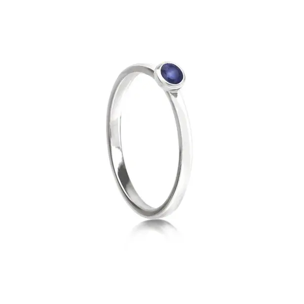THE JEWELLERY STORE LONDON Silver September Birthstone Stackable Ring - Silver/blue