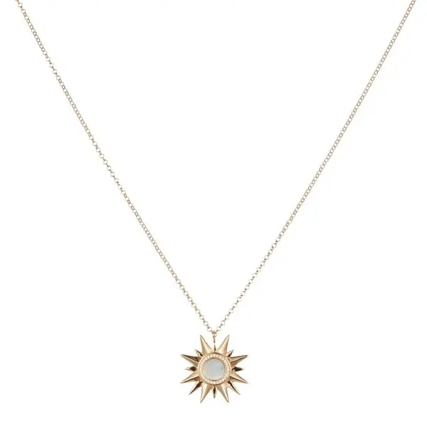 TOOLALLY Sunburst Mother Of Pearl Pendant Necklace - White
