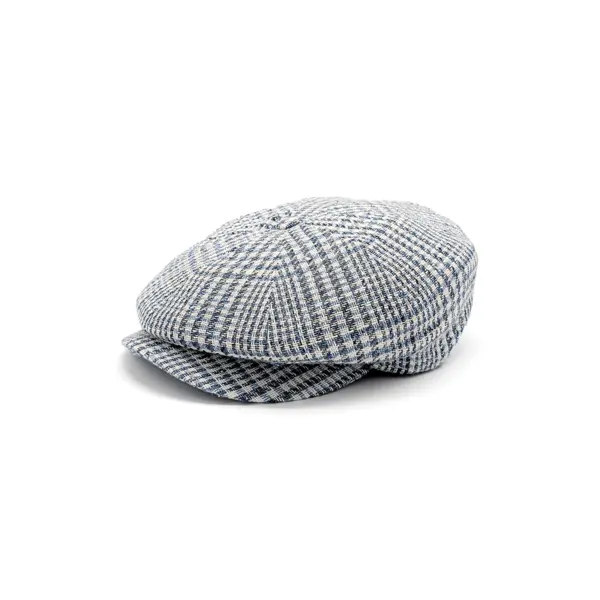 DORIA 1905 Prince-of-wales Fabric Irish Cap - Blue/white